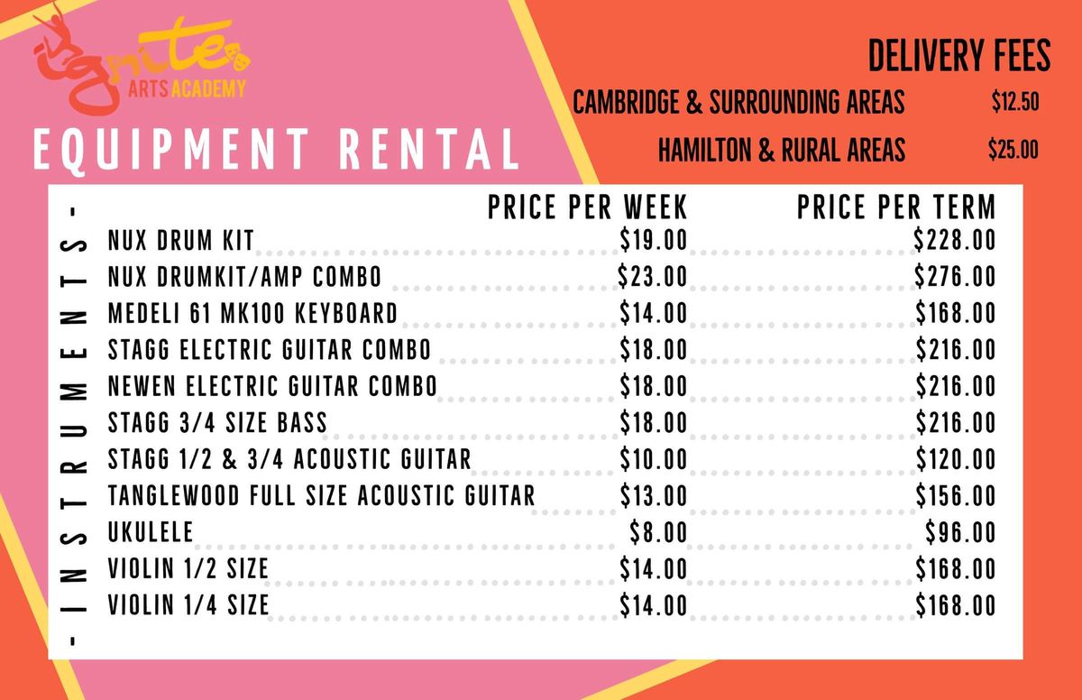 Cambridge Instrument hire | Ignite Arts Academy