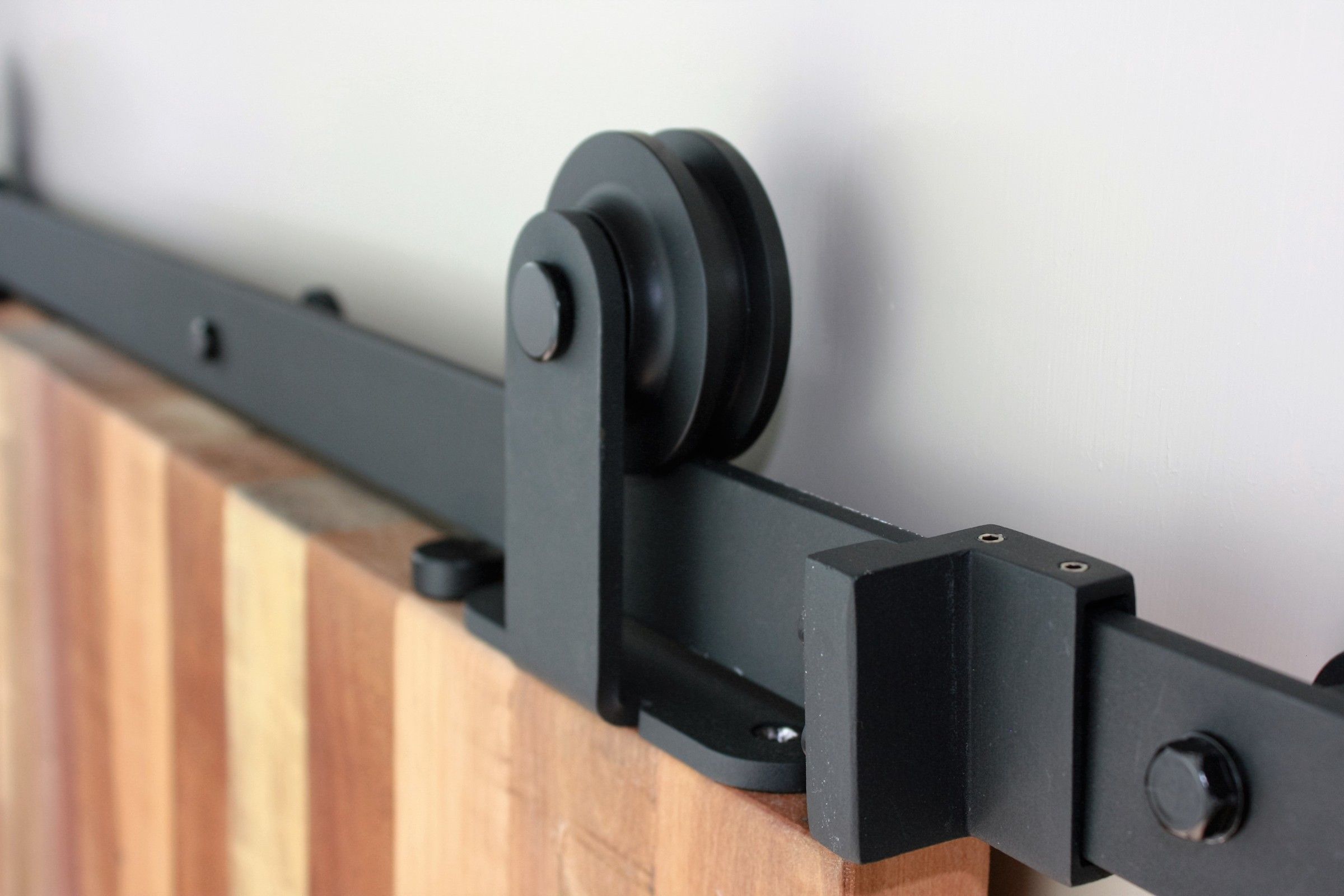 Aero Top Mounted Barn Door Hardware Set - Black, Barn Door Hardware ...