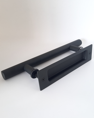 Urban Round Handle with Recess - 300mm (Two Black Colour Options), Door ...