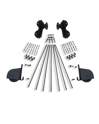 Quiet Glide Rolling Contemporary Brake Wheel Ladder Hardware Set ...
