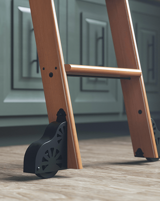 Quiet Glide Rolling Hook Classic Brake Wheel Ladder Hardware Set ...