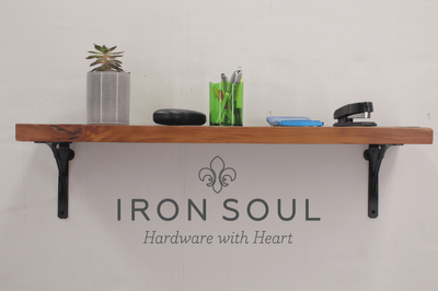 Iron Soul Classic Shelf Bracket - Black (Four Sizes), Decorative Shelf ...