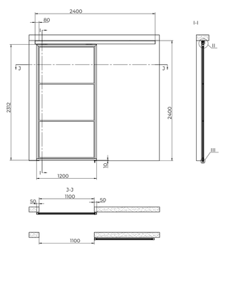 Industrial Chic 3 Panel Glass/Steel Door & Pelmet Hardware Package ...