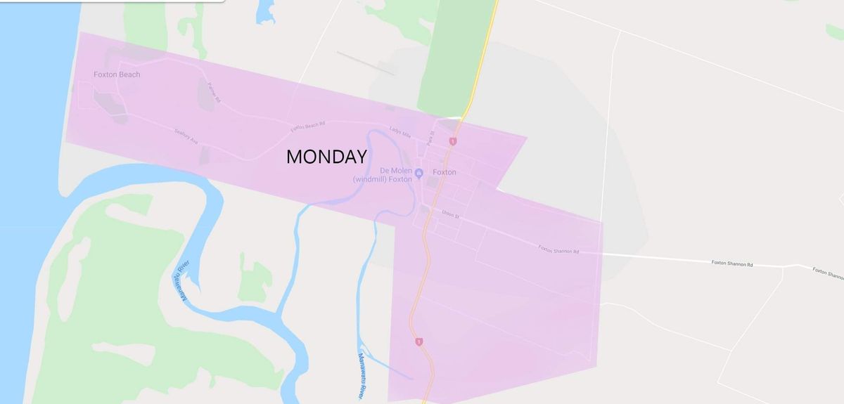 Foxton Town Map | Levin Container Rubbish