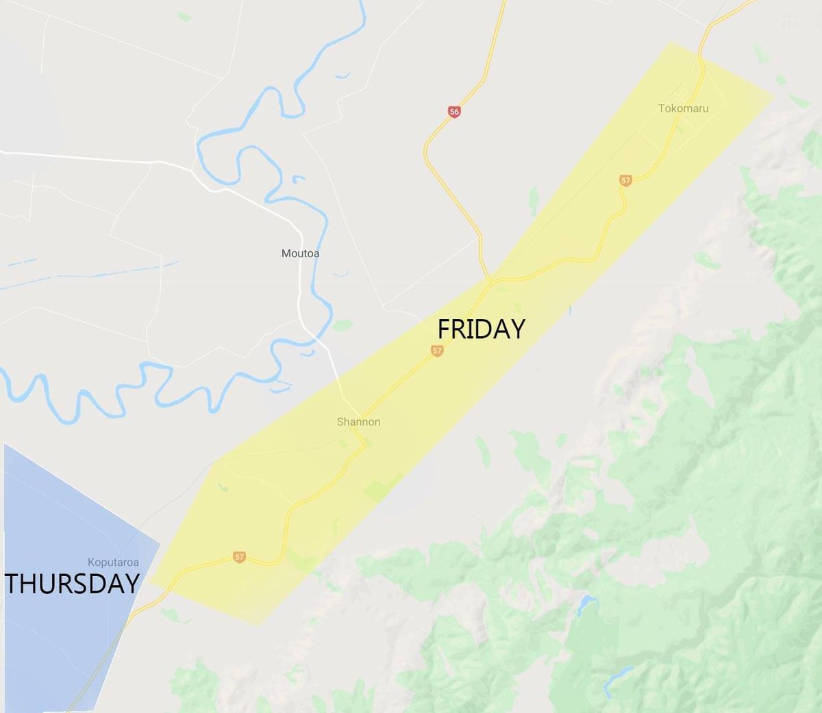 Shannon Area Map | Levin Container Rubbish