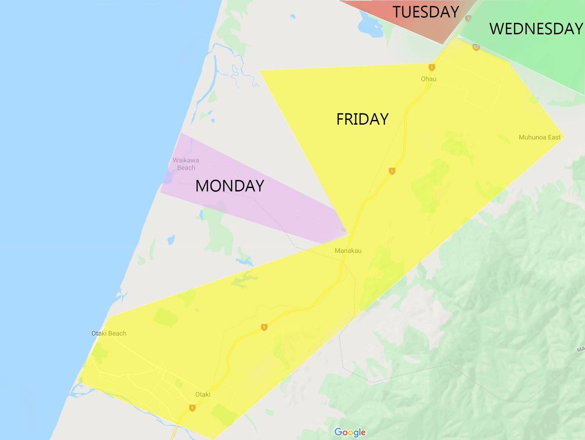 South of Levin Map | Levin Container Rubbish
