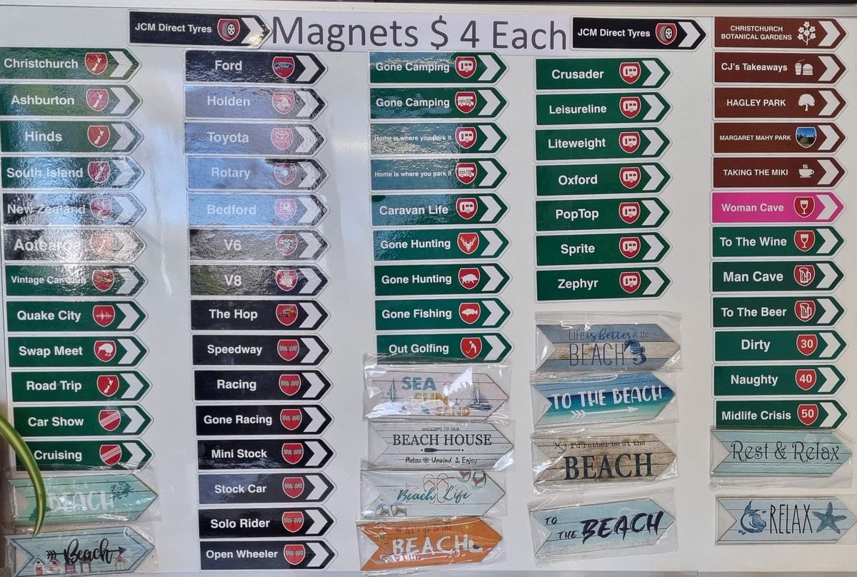 Famous Green Road Sign Magnets | Kiwi Iconic Magnets | JCM Direct Tyres