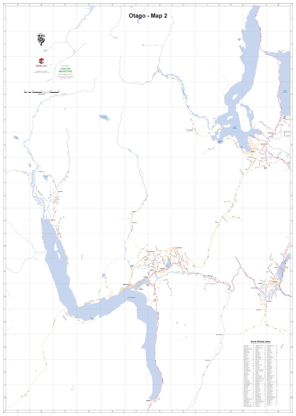 Rural Maps NZ | Otago 1 A0 Wall Map, Wall Map