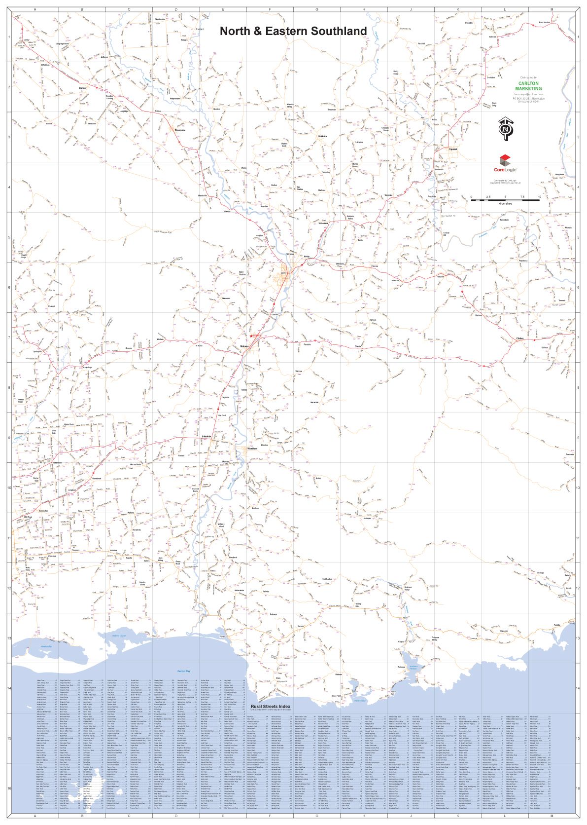 Rural Maps NZ | Otago 3 A0 Wall Map, Wall Map