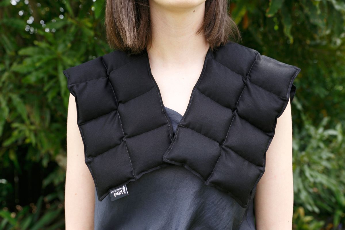 Over Shoulder Wearable Wheat Bag Wearable Wheat Bags Kiwi Wheatbags