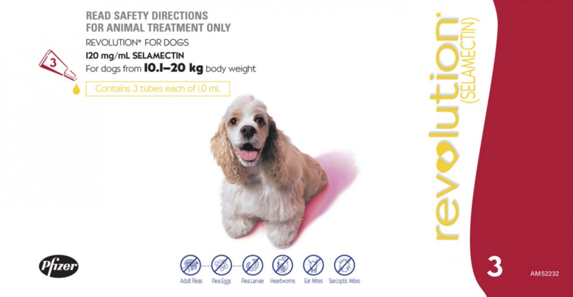 Revolution Dog 10-20 kg 3-pack, Flea & Worm | Healthy As Pets