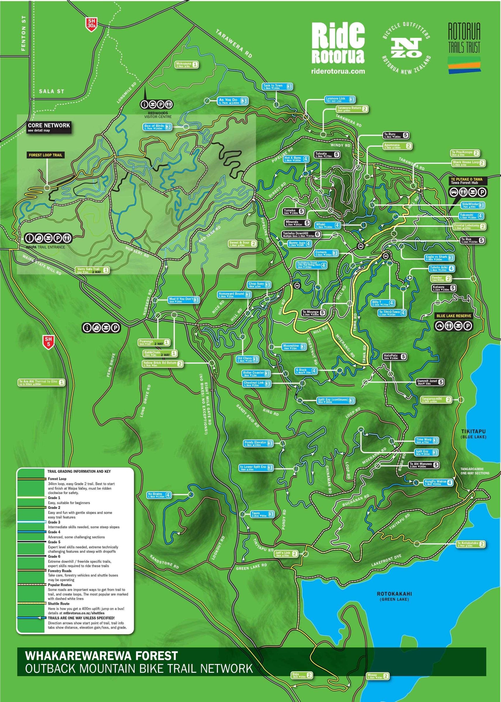 The big Super-detailed trail map | Ride Rotorua Limited