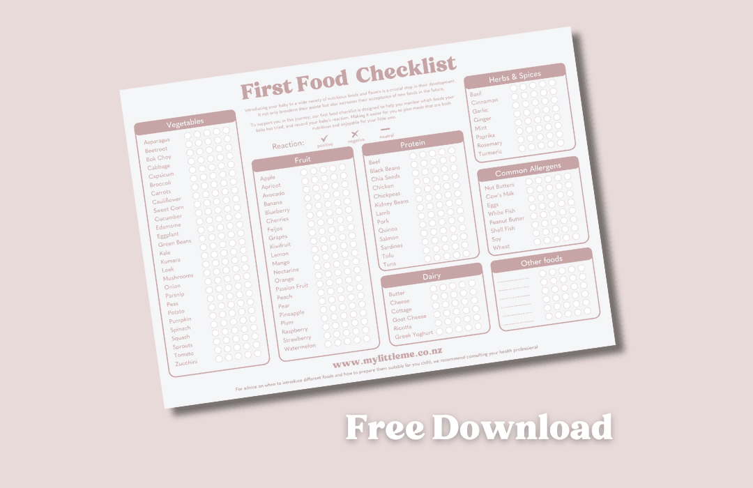 First Food Checklist | My Little Me