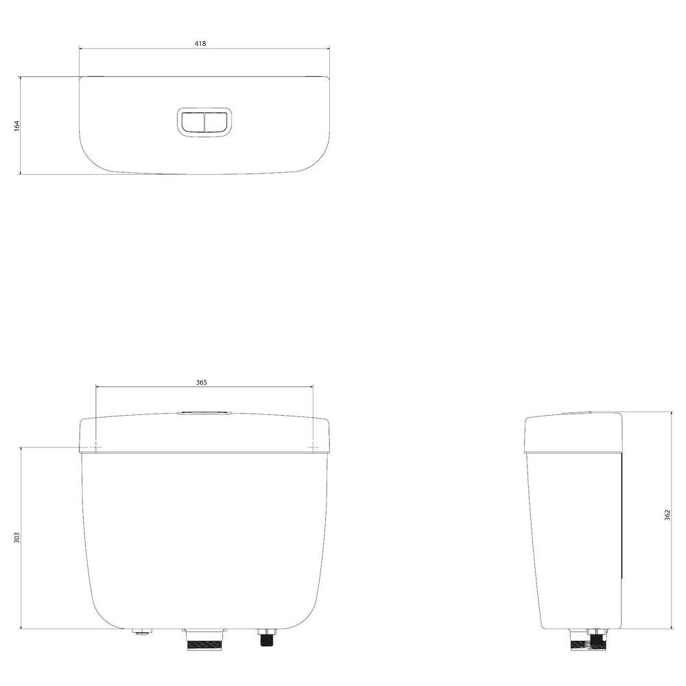 Caroma Aire Dual Flush Toilet Cistern & Toilet Seat, Household Parts ...