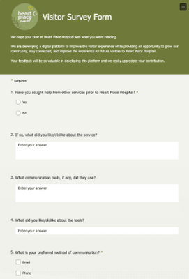 Survey Forms | Heart Place Hospital