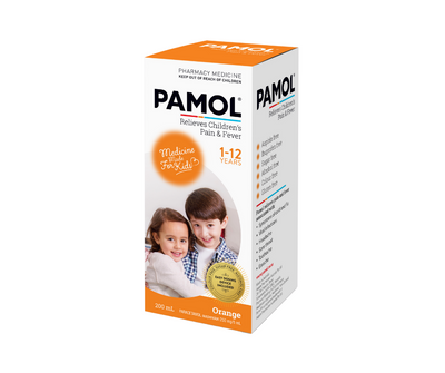 Pamol 250mg/5ml Orange Colour Free 200ml, Baby & Child | Vogeltown Pharmacy
