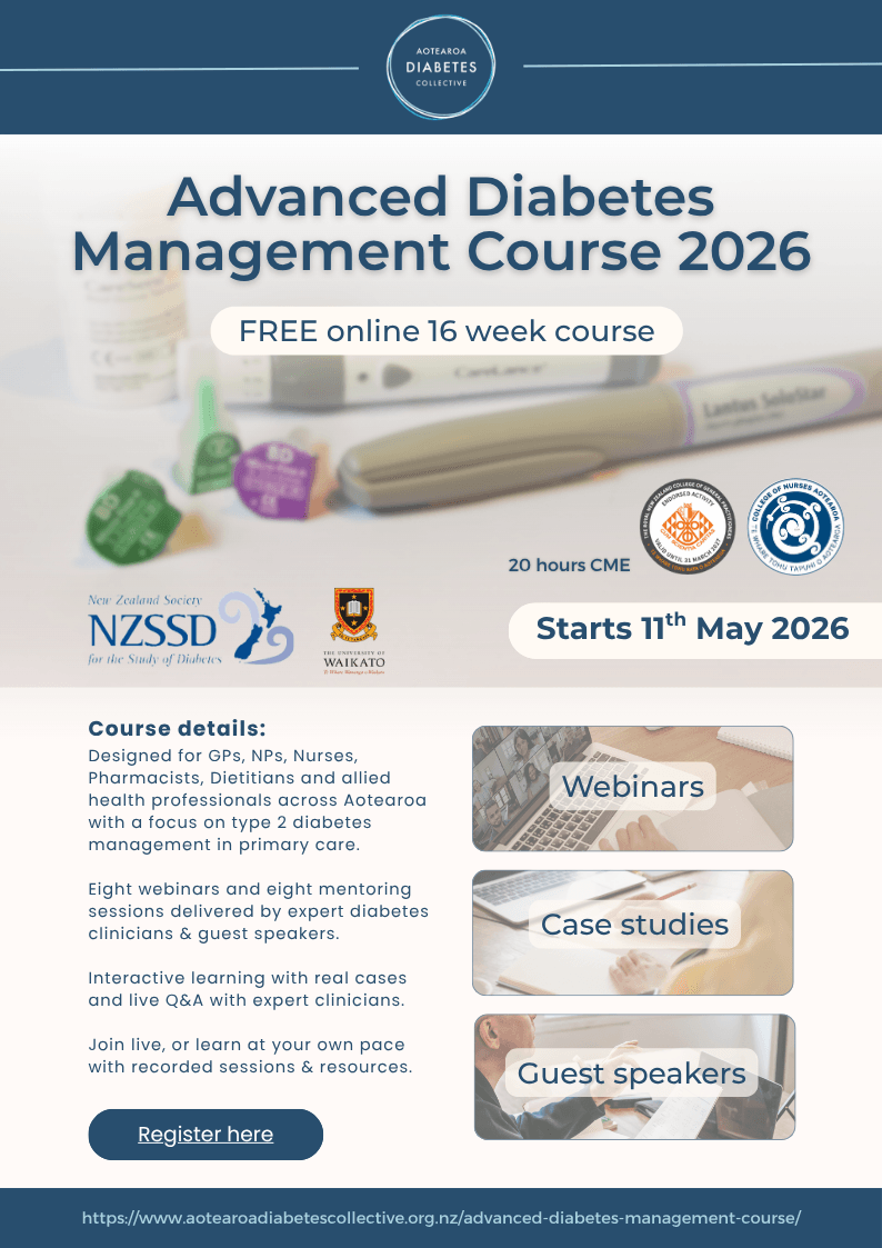 Advanced Diabetes Management Course | Aotearoa Diabetes Collective