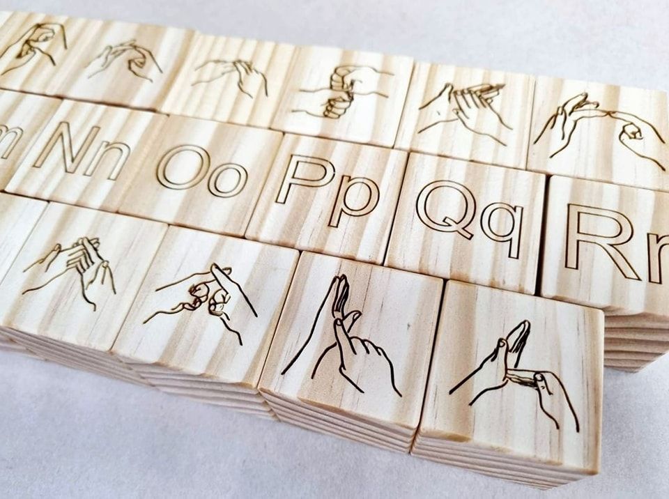 Sign language alphabet blocks, Educational Resources | Carpenter & co Ltd