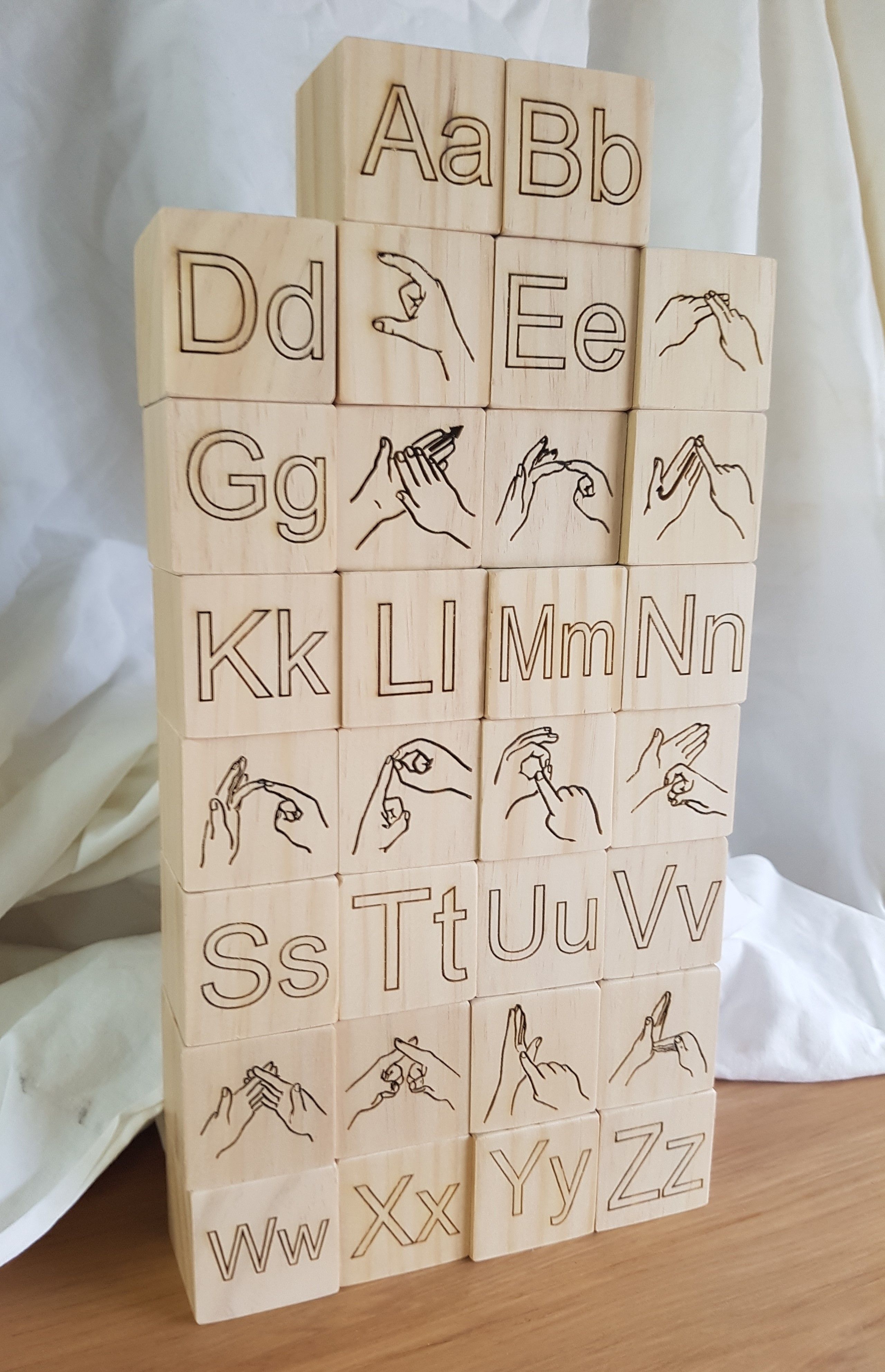 Sign language alphabet blocks, Educational Resources | Carpenter & co Ltd