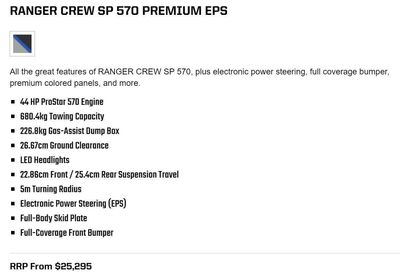 Ranger Crew SP 570 Premium EPS | The Tractor Centre