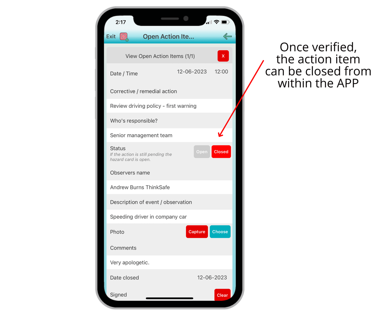 Open Action Items | ThinkSafe Global
