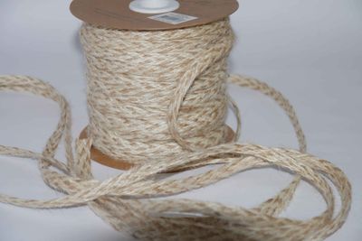 Jute Braided 2 Tone Natural/Ivory 7mm X 50M, Ribbons | Scarlet Ribbons