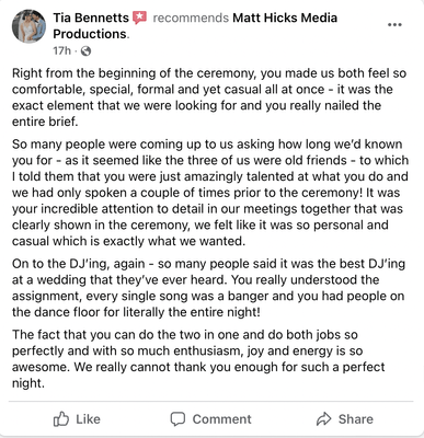 MARRIAGE CELEBRANT | Matt Hicks Media